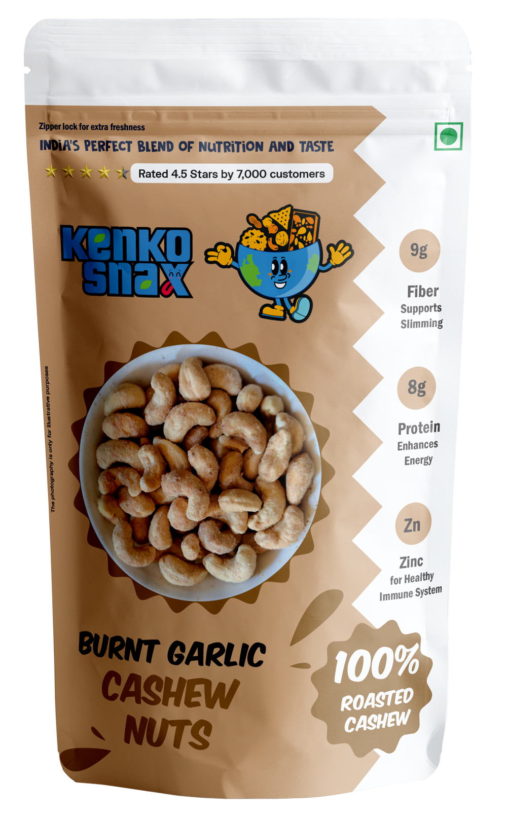 Burnt Garlic Cashews Nuts | Bold, Savory Crunch Snack – Kenko Snax