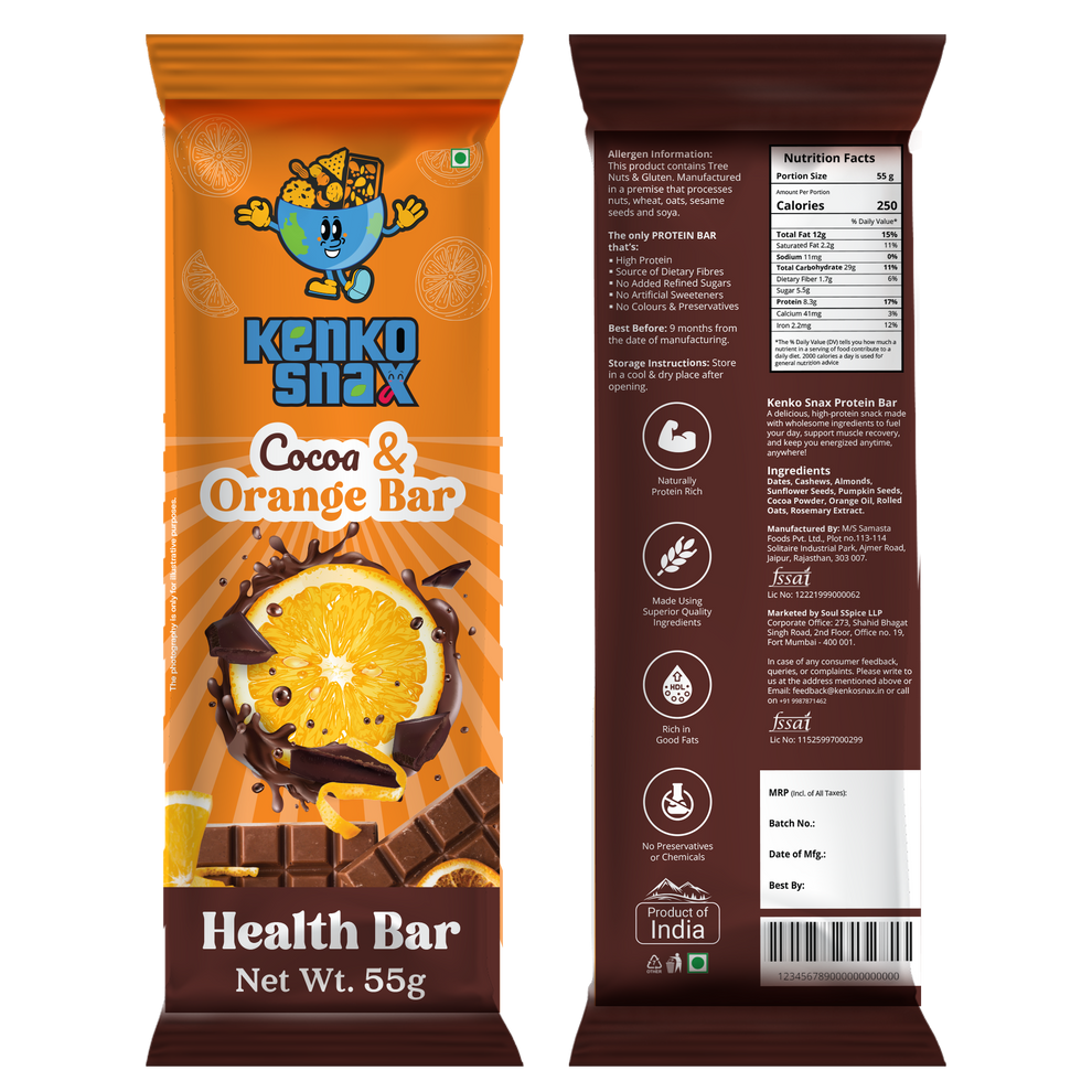 Cocoa Orange Bar | Zesty, Chocolaty Energy Snack – Kenko Snax