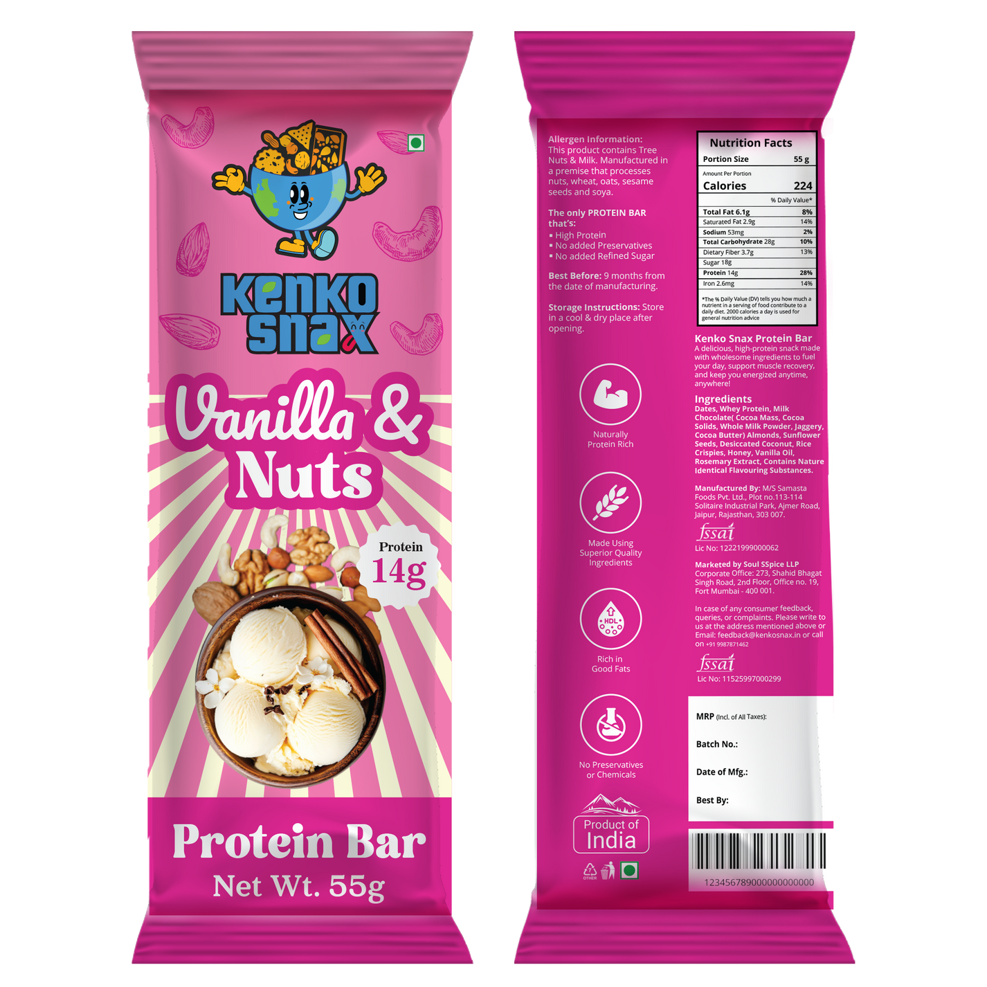 Vanilla Nuts Bar | Protein-Rich & Delicious Snack – Kenko Snax